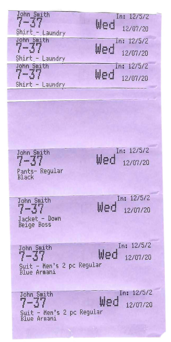 Invoice, Tag, Label Sample – Cleantie