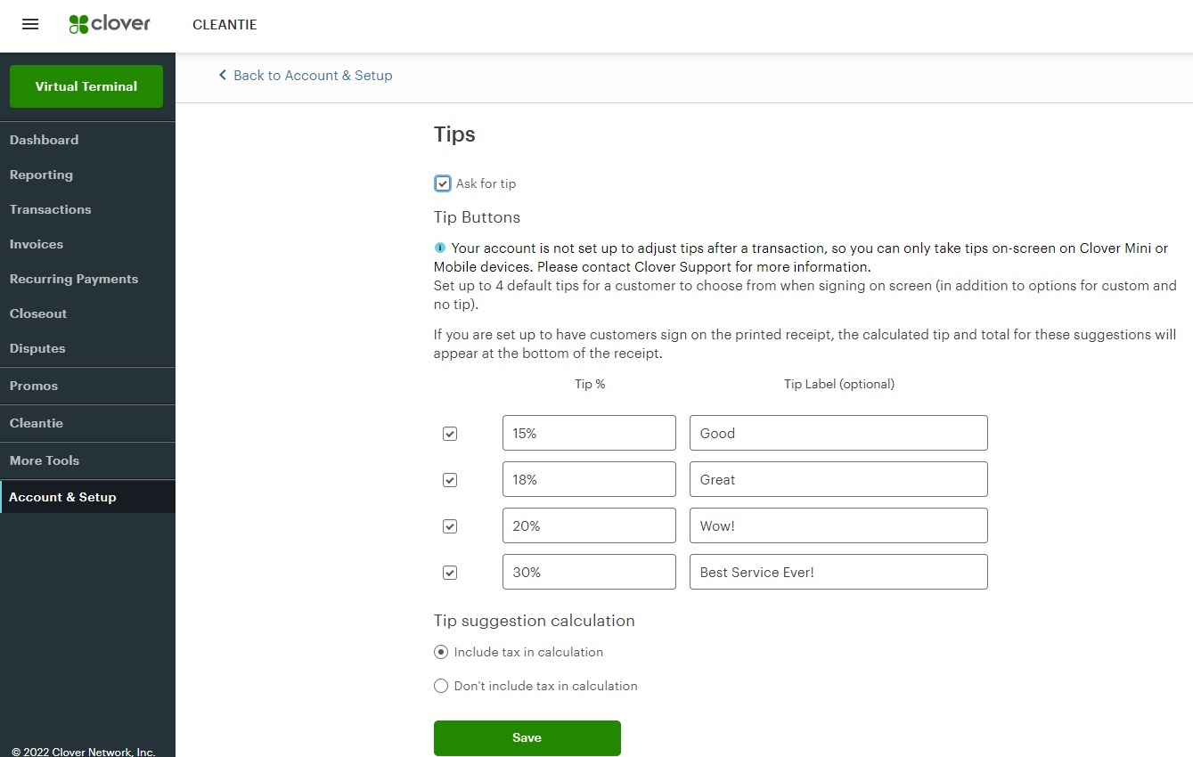 Clover Account Setup Process – Cleantie